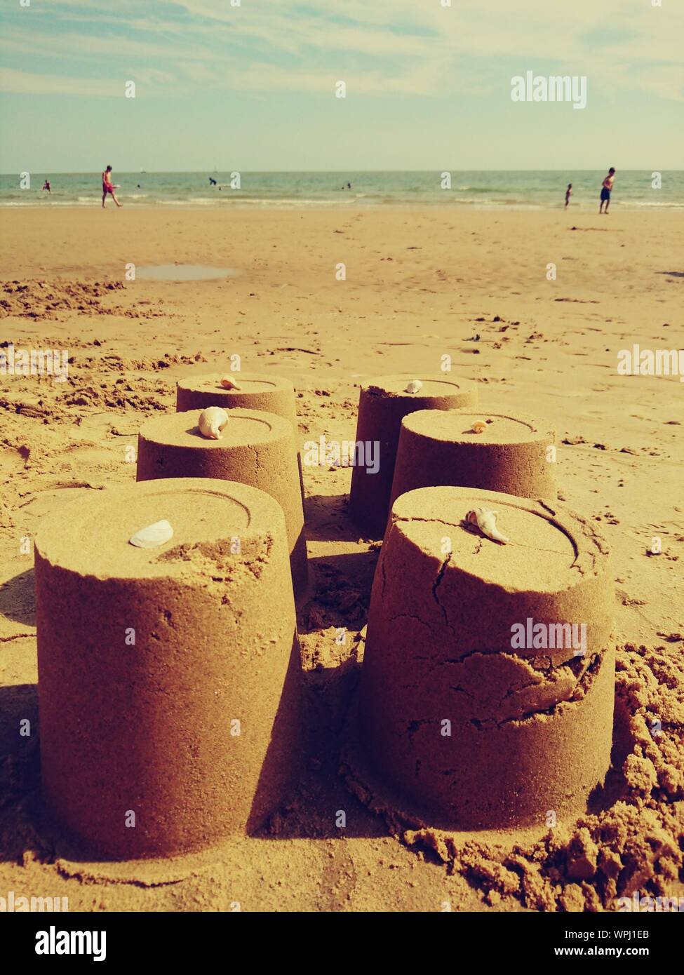 Beach sandcastles sand hi-res stock photography and images - Alamy