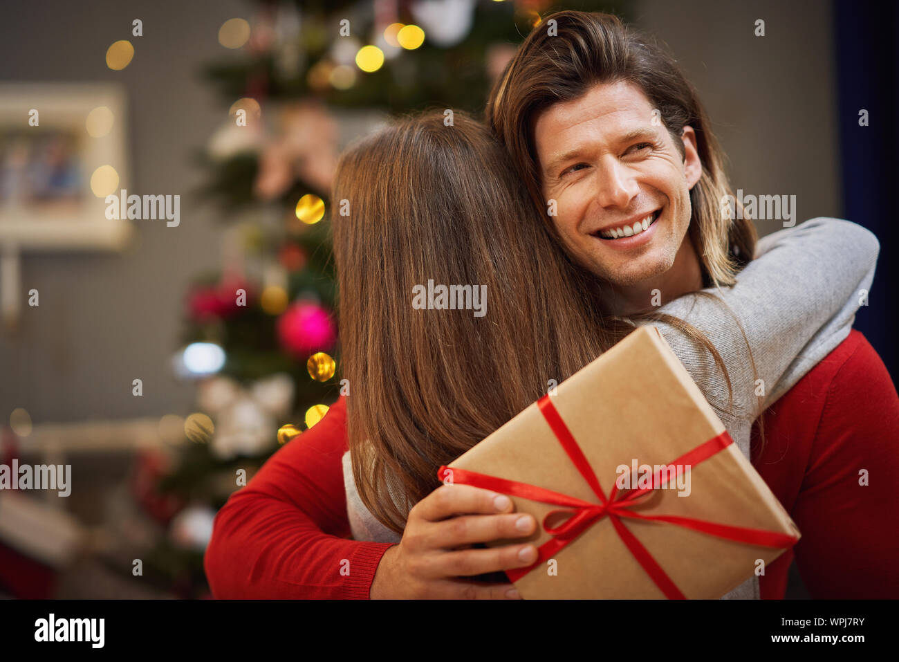 Women with father christmas hi-res stock photography and images - Alamy
