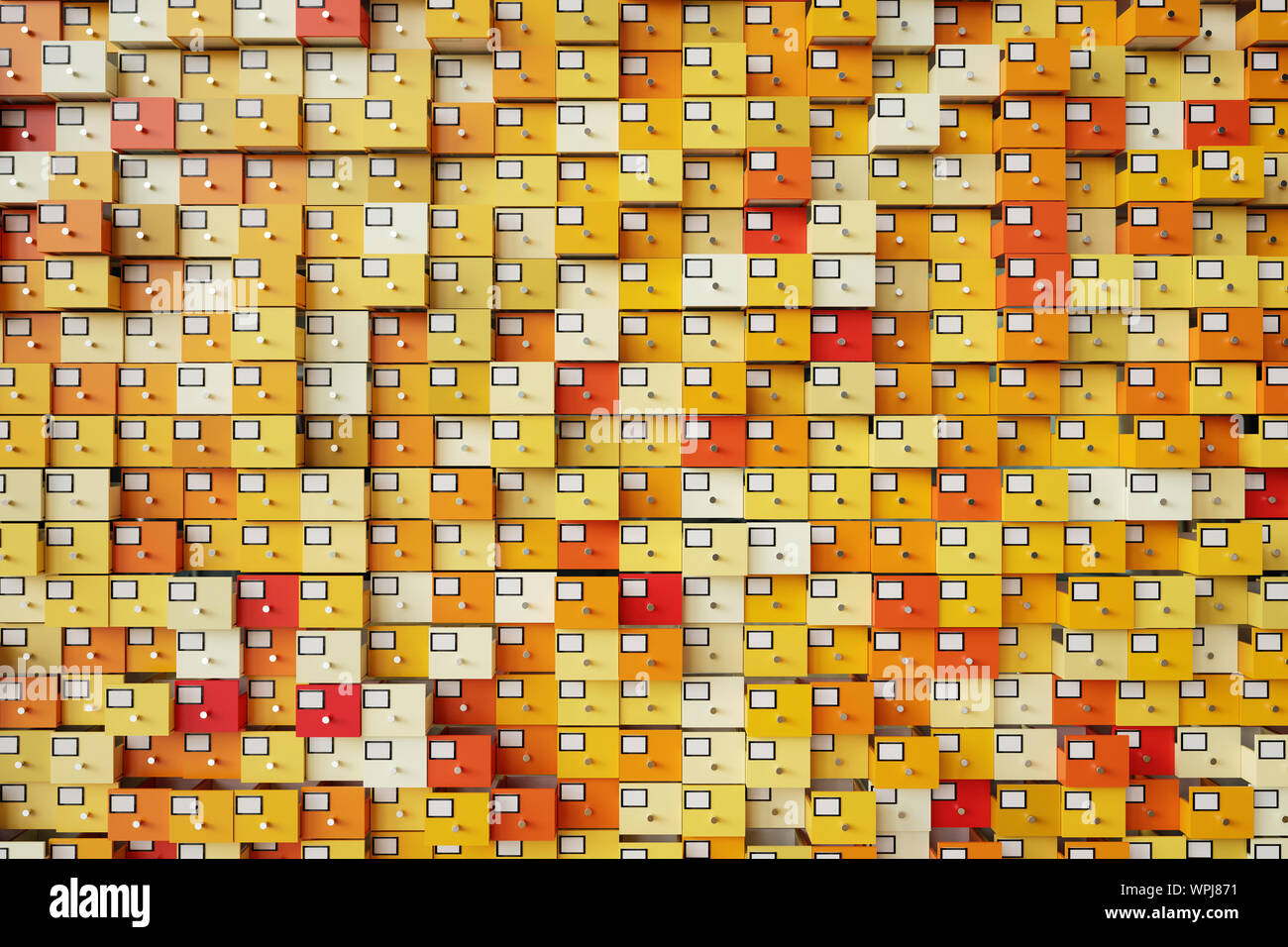 Data collection in colorful containers - 3D Rendering Stock Photo - Alamy