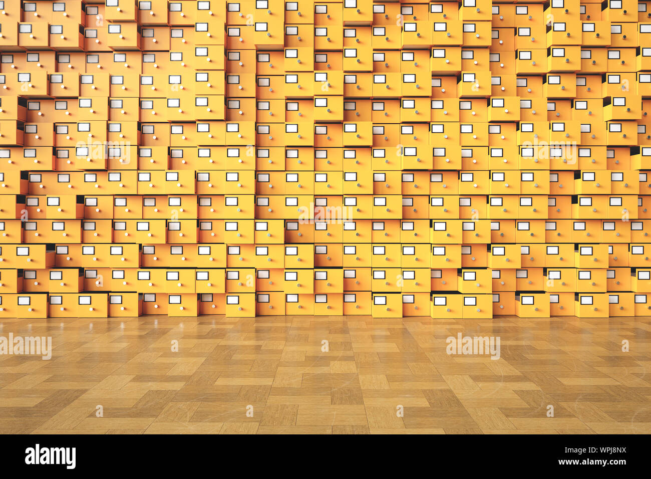 Data collection in colorful containers - 3D Rendering Stock Photo - Alamy