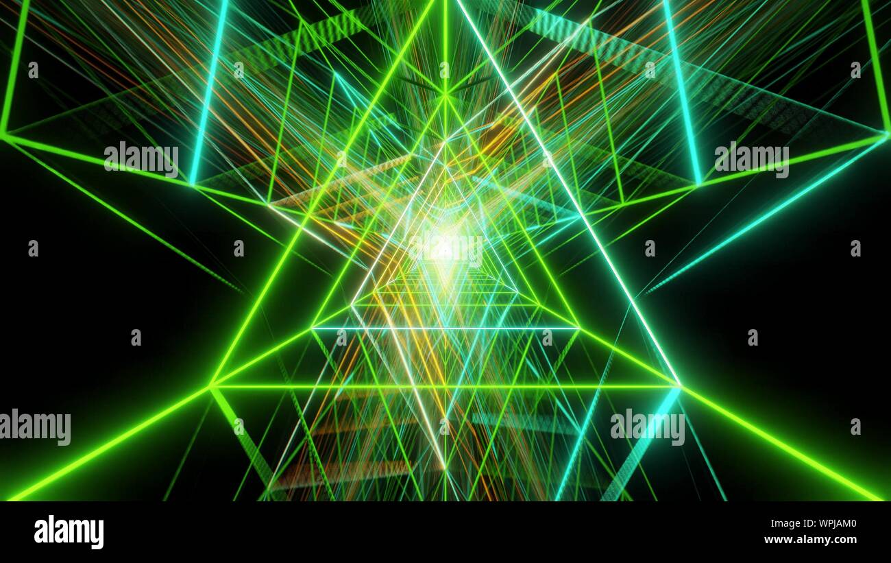 abstract golden triangle wireframe design 3d rendering background ...