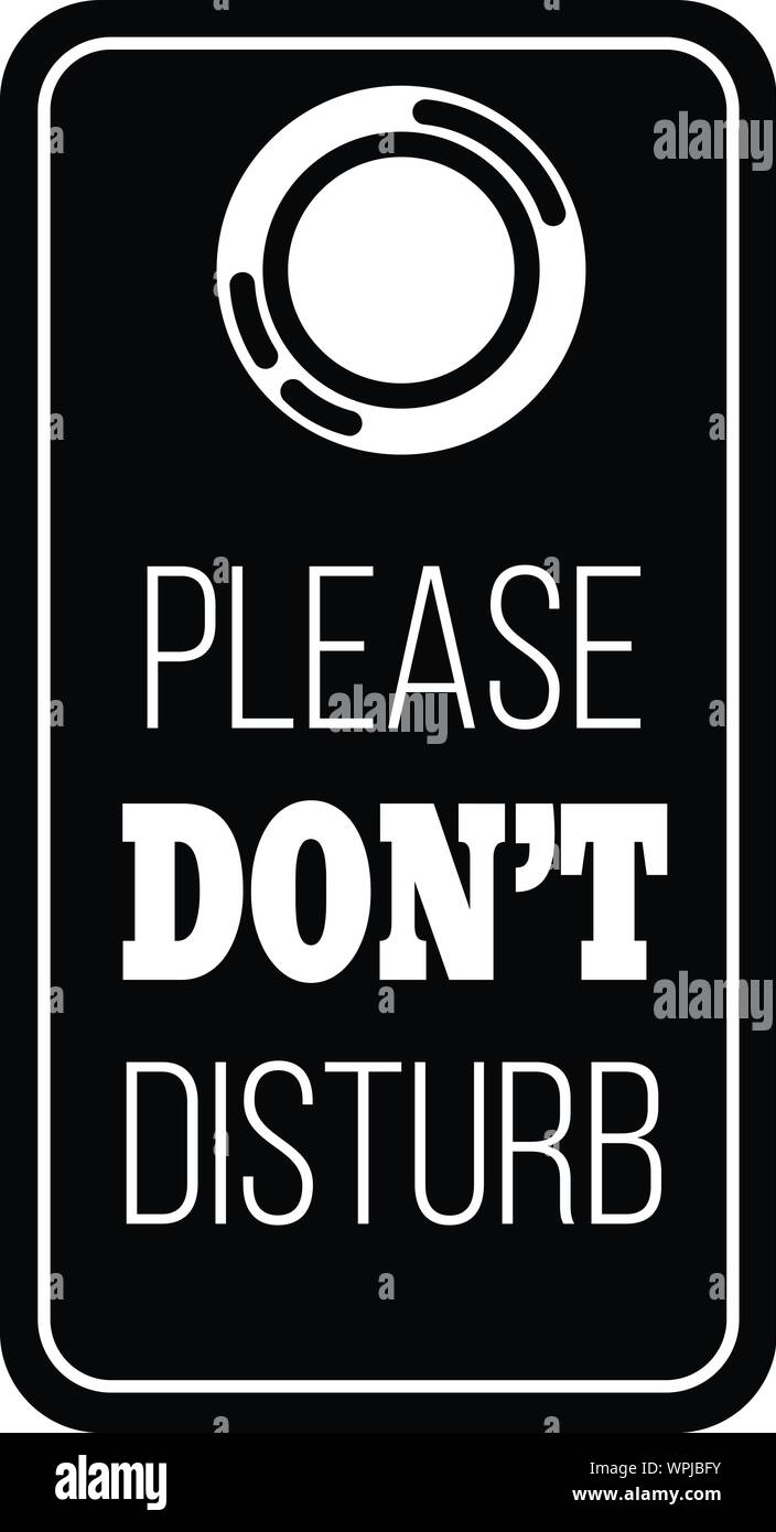 Dont Disturb Door Tag Icon Simple Style Stock Vector Image And Art Alamy