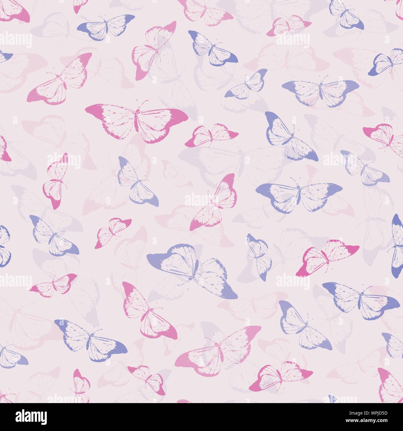 Lovely Subtle Butterflies In Seamless Repeated Vector Surface Pattern ...