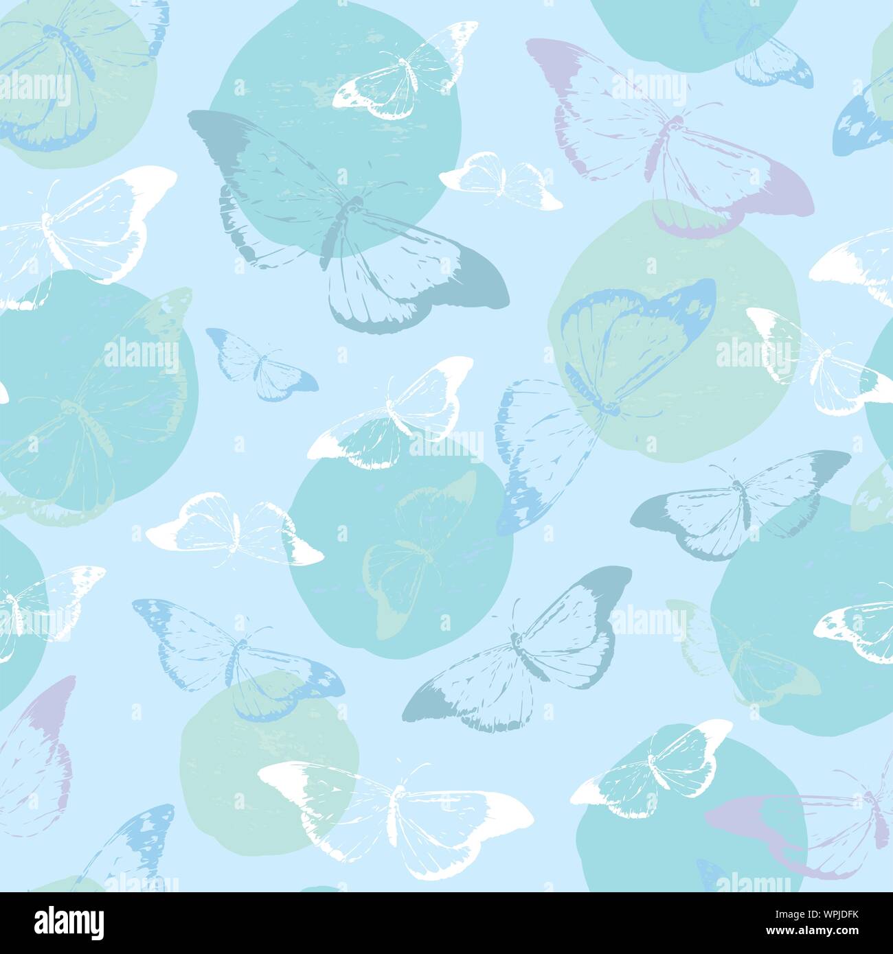 Lovely Subtle Butterflies In Seamless Repeated Vector Surface Pattern ...