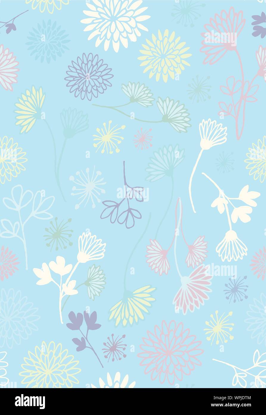 Hand Drawn Floral Repeated Vector Surface Pattern Stock Vector Image ...
