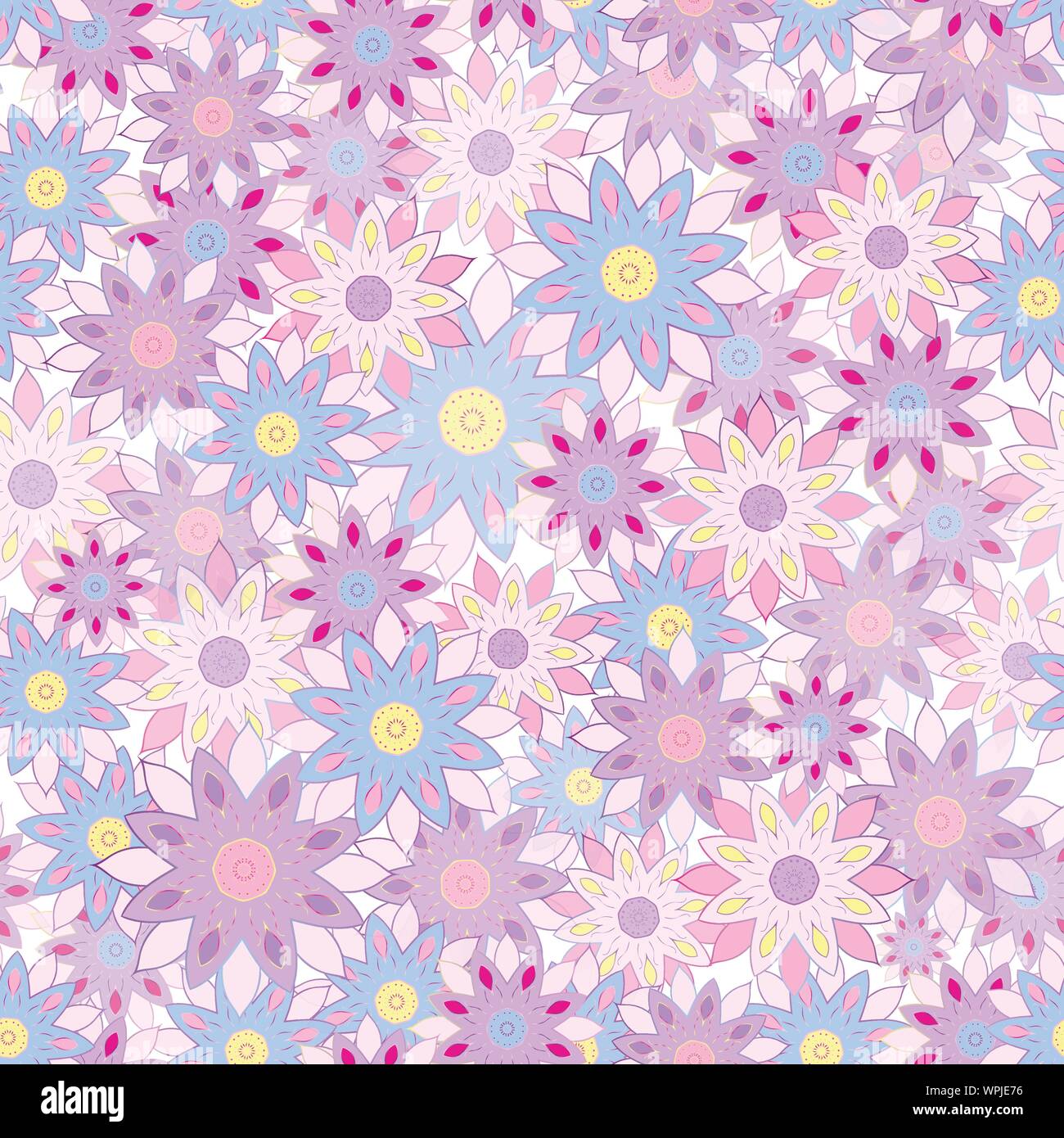 Geometric Octagonal Flowers In Repeated Vector Surface Pattern Stock ...