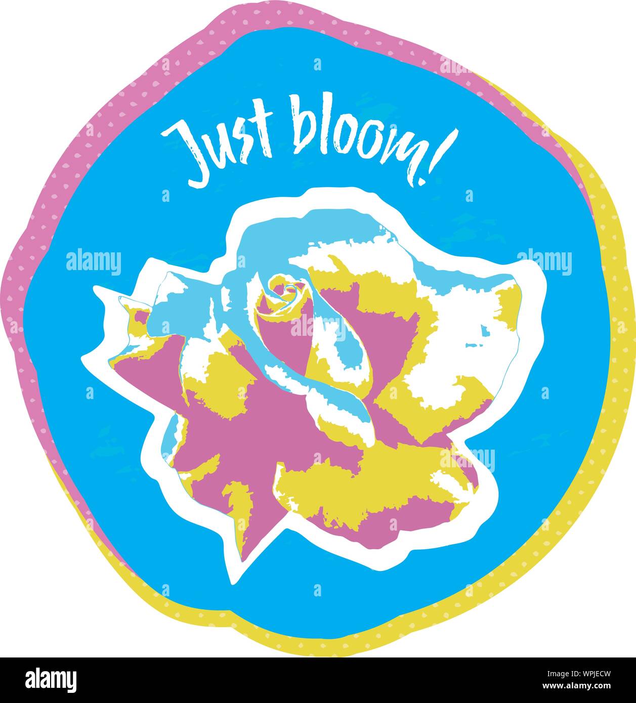 Just Bloom - Awesome Sticker With Pop Art Rose Stock Vector Image & Art ...