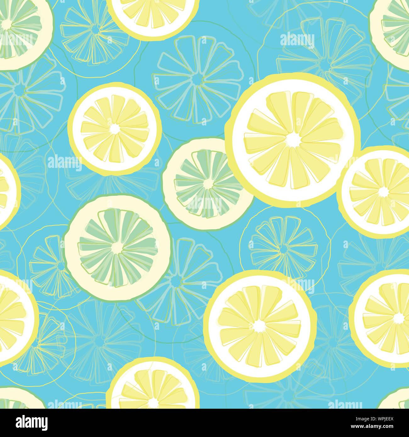 Citrus All Over - Lemons And Limes In Repeat Surface Pattern Vector Swatch Stock Vector Image ...