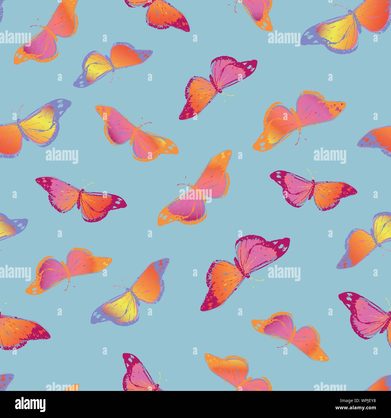 Lovely Subtle Butterflies In Seamless Repeated Vector Surface Pattern ...