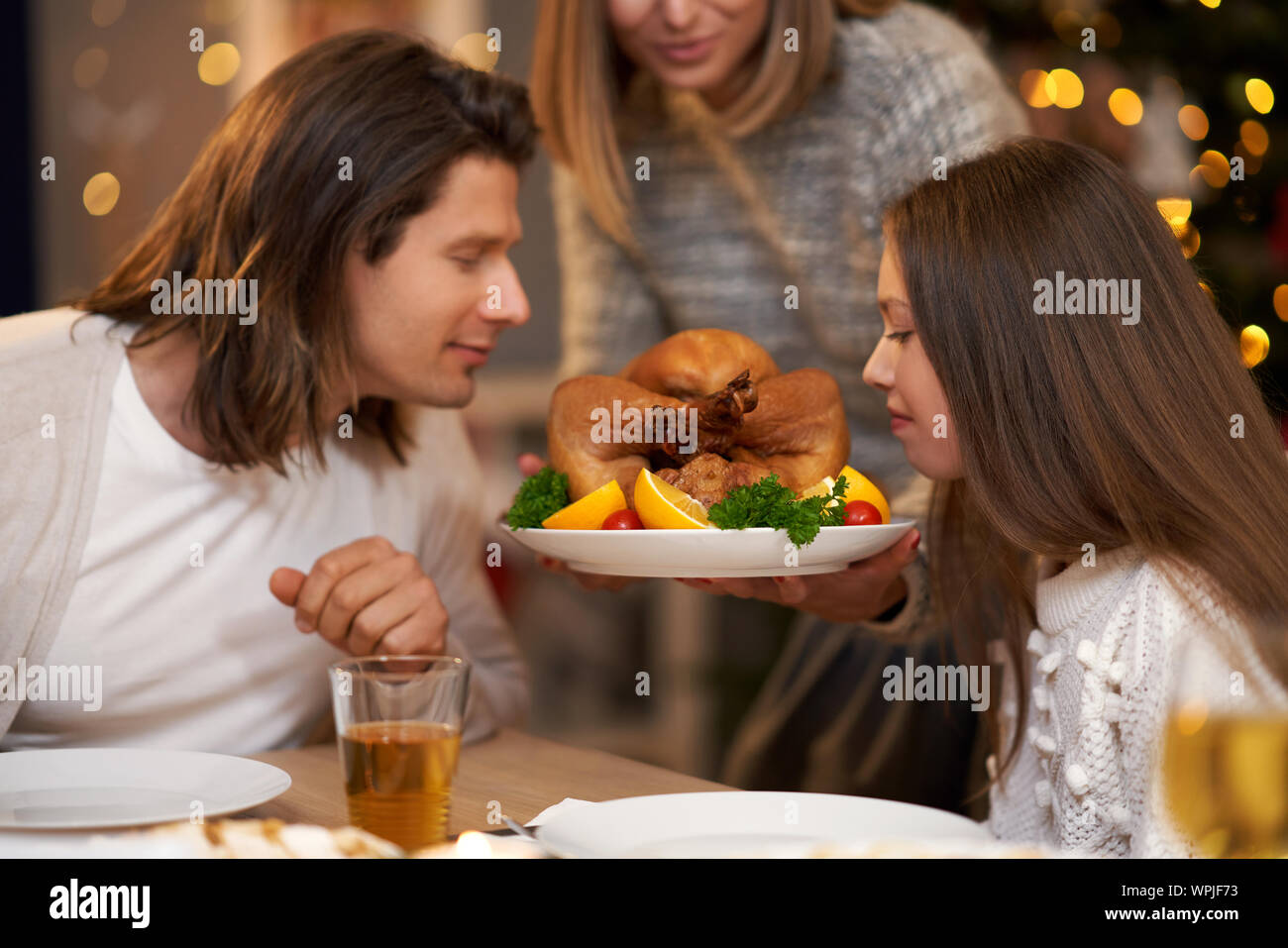 Family dinner together turkey hi-res stock photography and images - Alamy