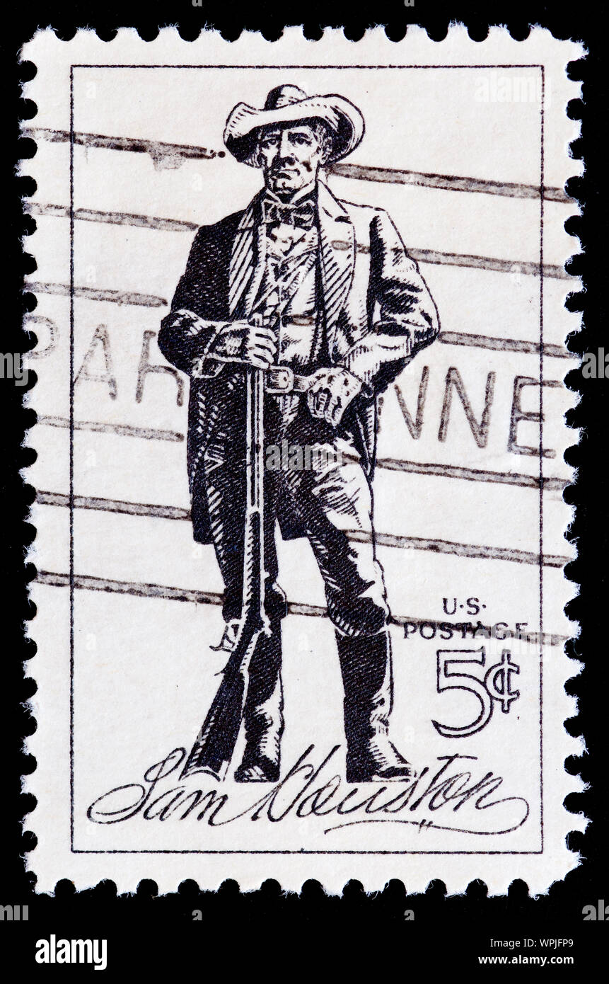 United States Postage Stamp - Sam Houston Stock Photo - Alamy