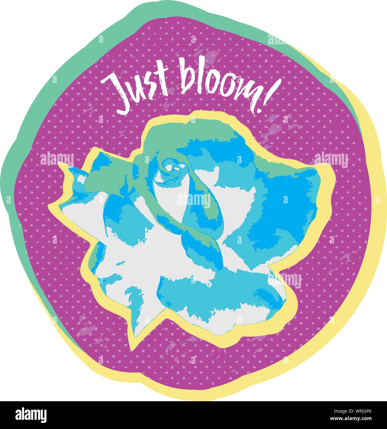 Just Bloom - Awesome Sticker With Pop Art Rose Stock Vector Image & Art ...