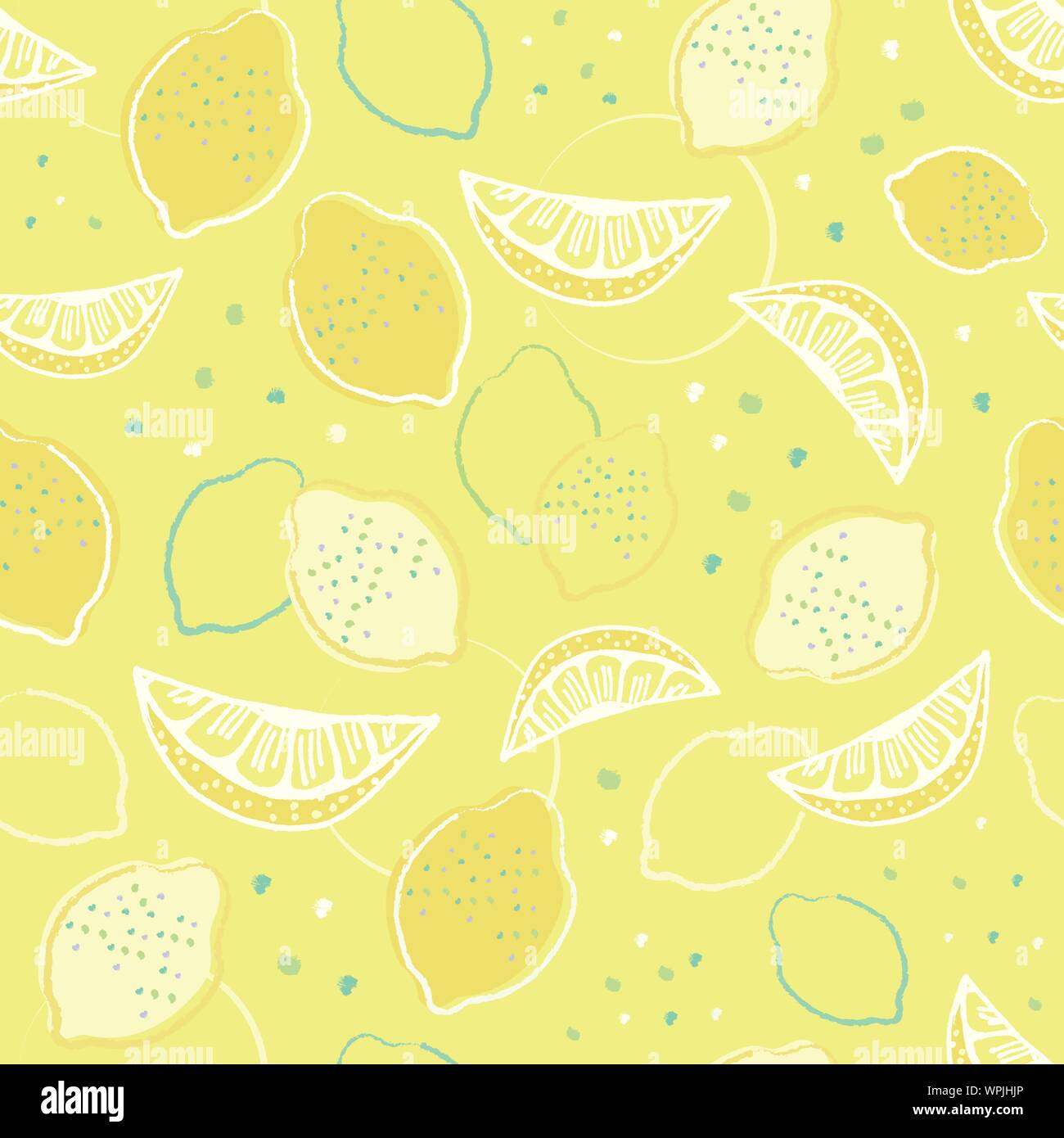Citrus All Over - Lemons And Limes In Repeat Surface Pattern Vector Swatch Stock Vector Image ...