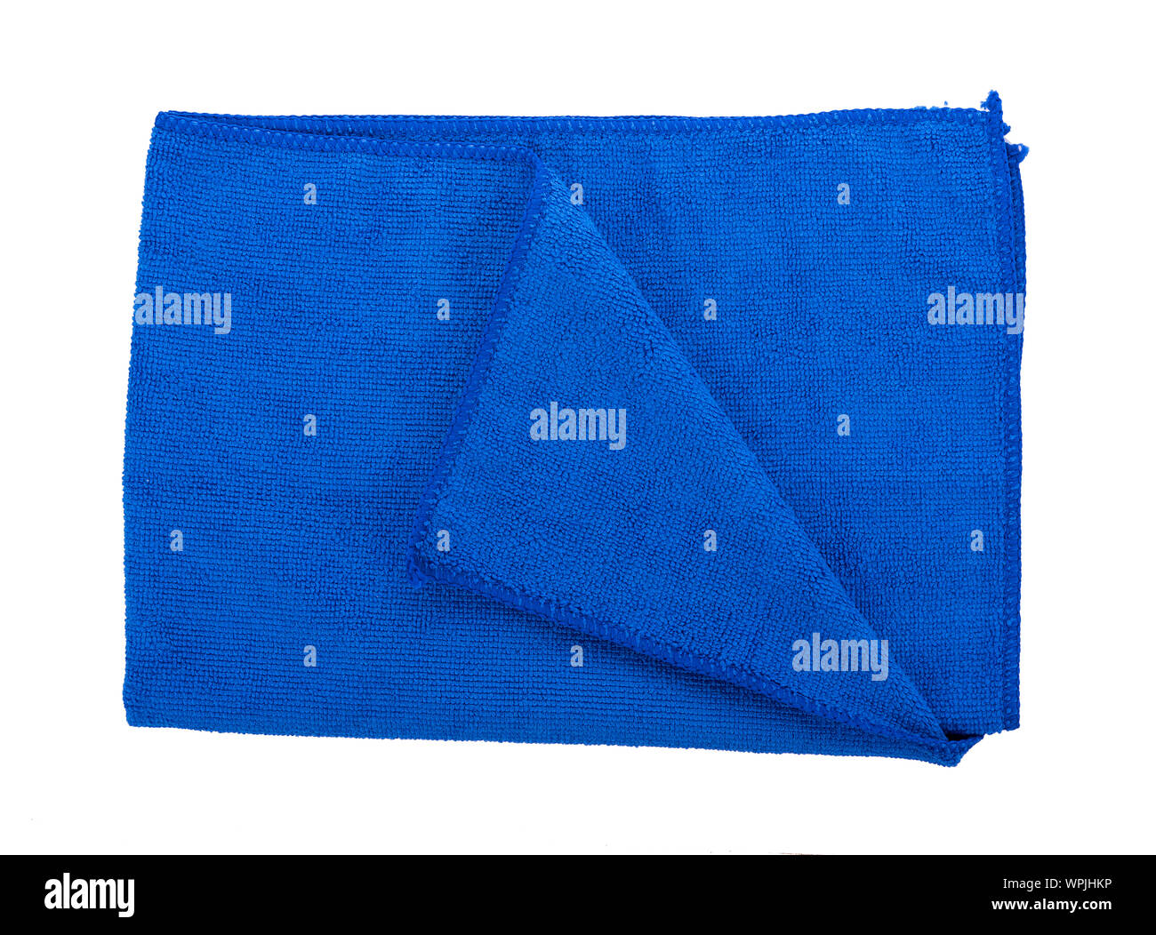 Blue Microfiber Cloth Isolated on White Background Stock Photo - Alamy