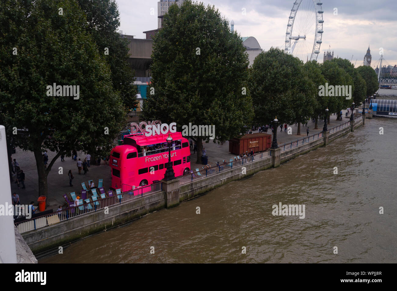 Snog, Frozen Yogurt bus at the South Bank Centre, London. UK Stock ...