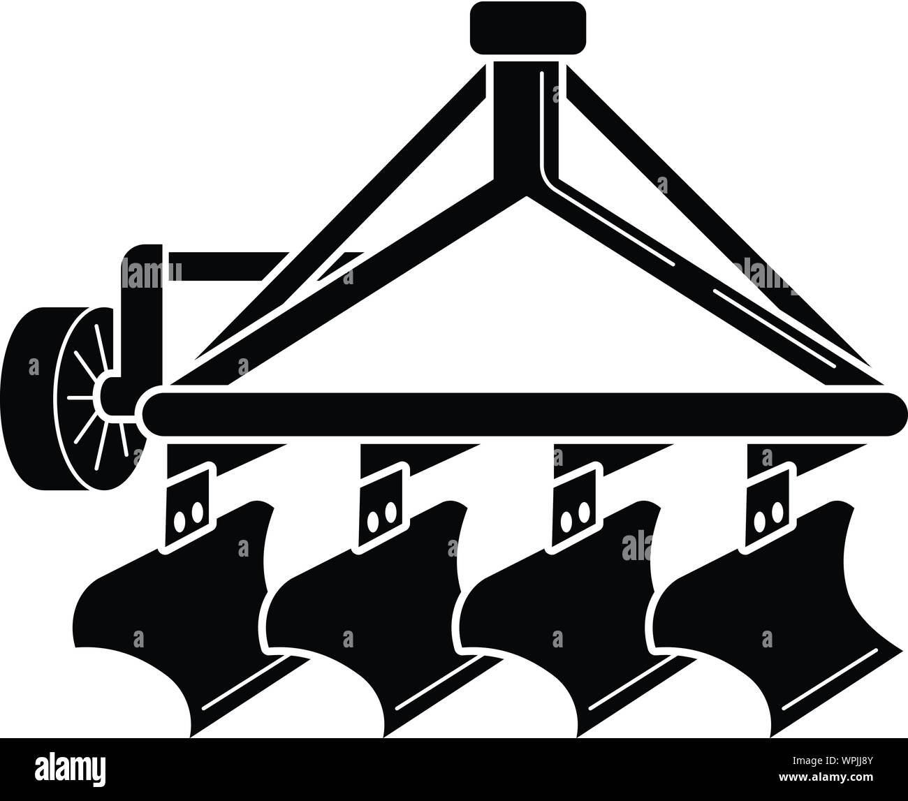 Tractor working harvester icon. Simple illustration of tractor working ...