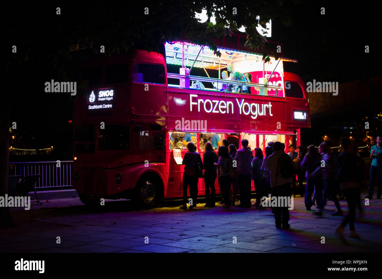 Snog, Frozen Yogurt bus at the South Bank Centre, London. UK Stock ...