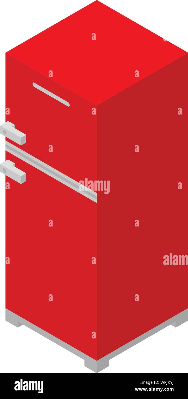 Red fridge icon, isometric style Stock Vector Image & Art - Alamy
