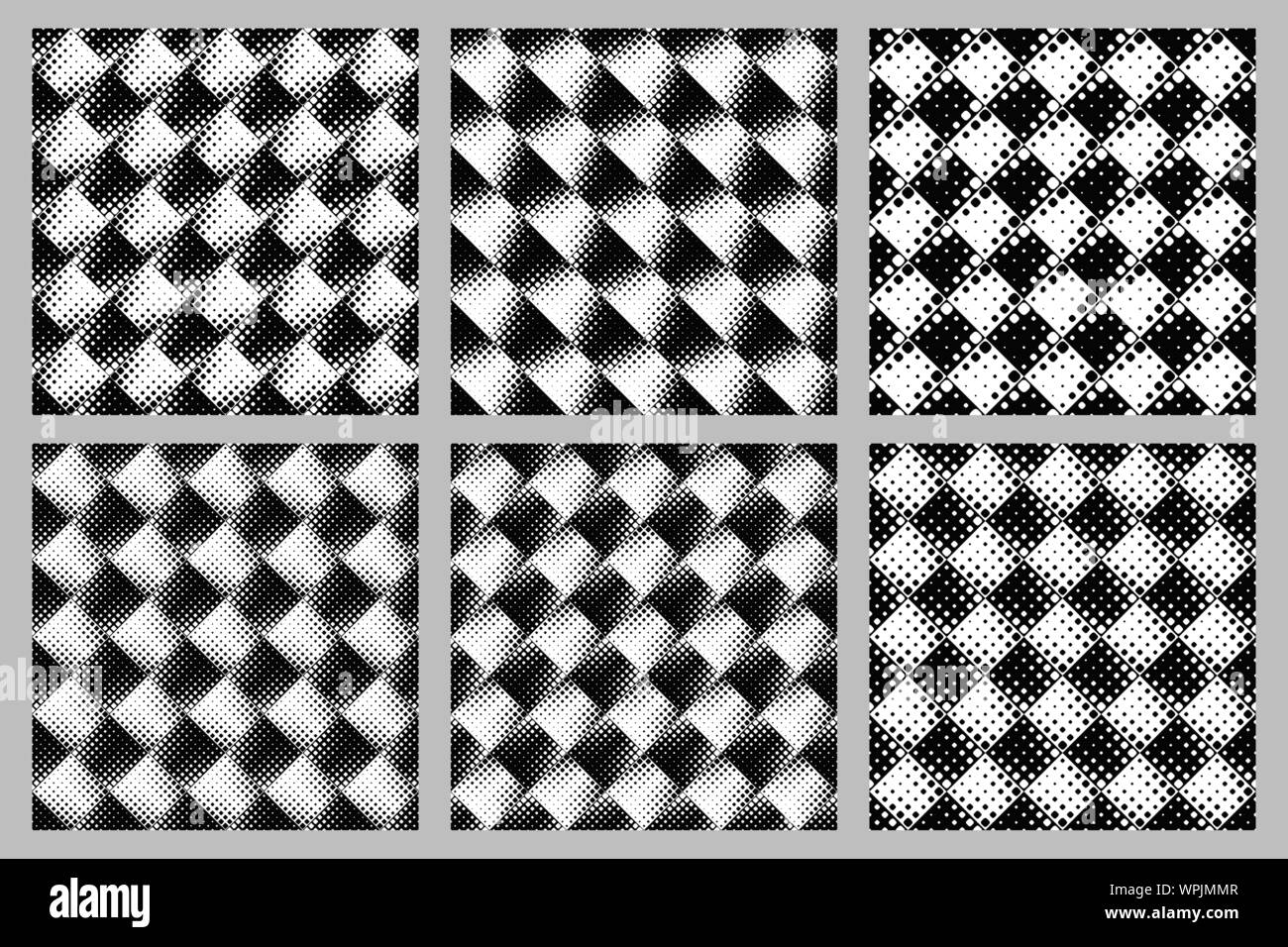 Geometrical seamless square pattern background collection - abstract vector graphic designs from ...