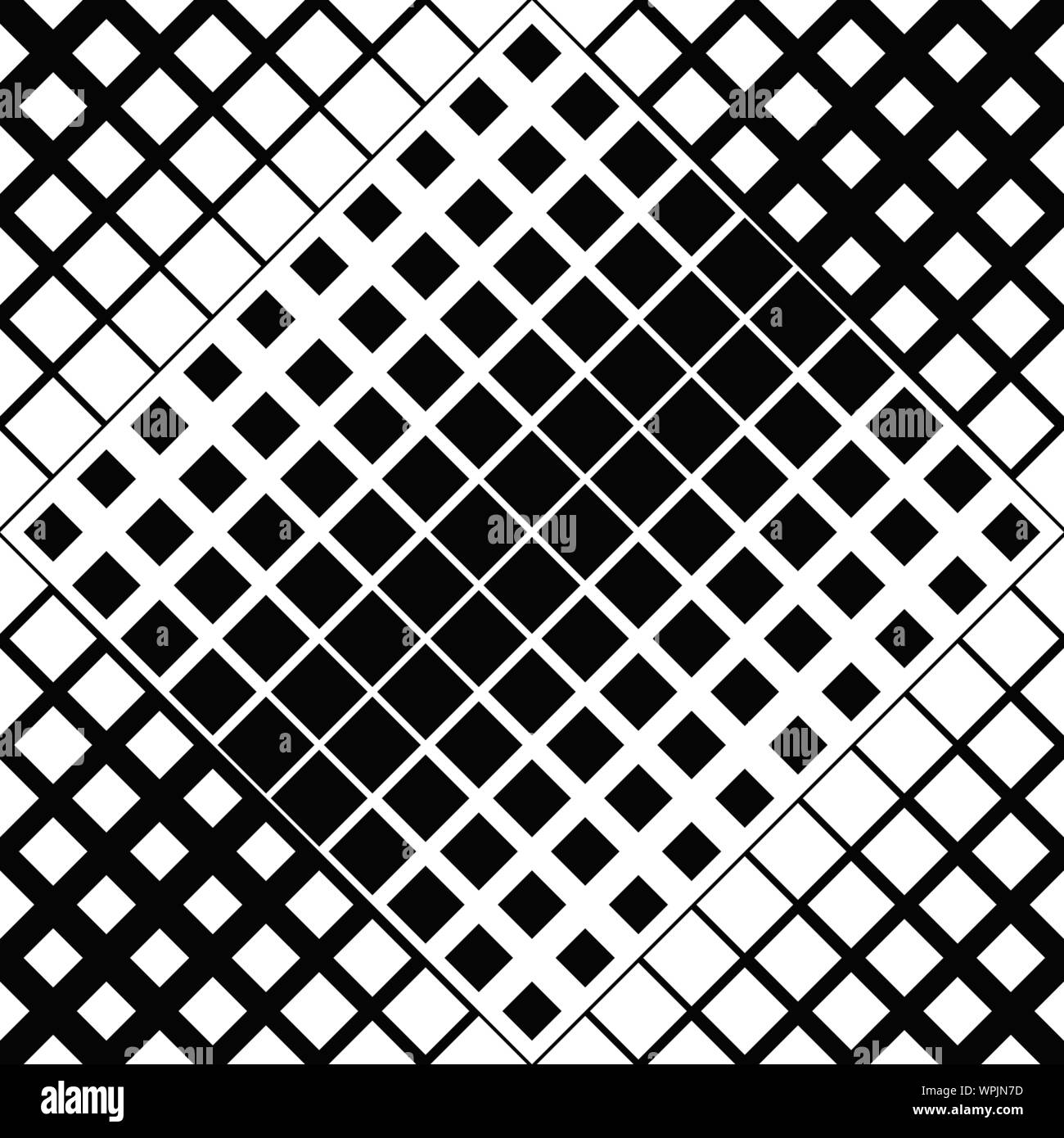 Geometrical Seamless Monochrome Square Pattern Background Design Abstract Vector Illustration