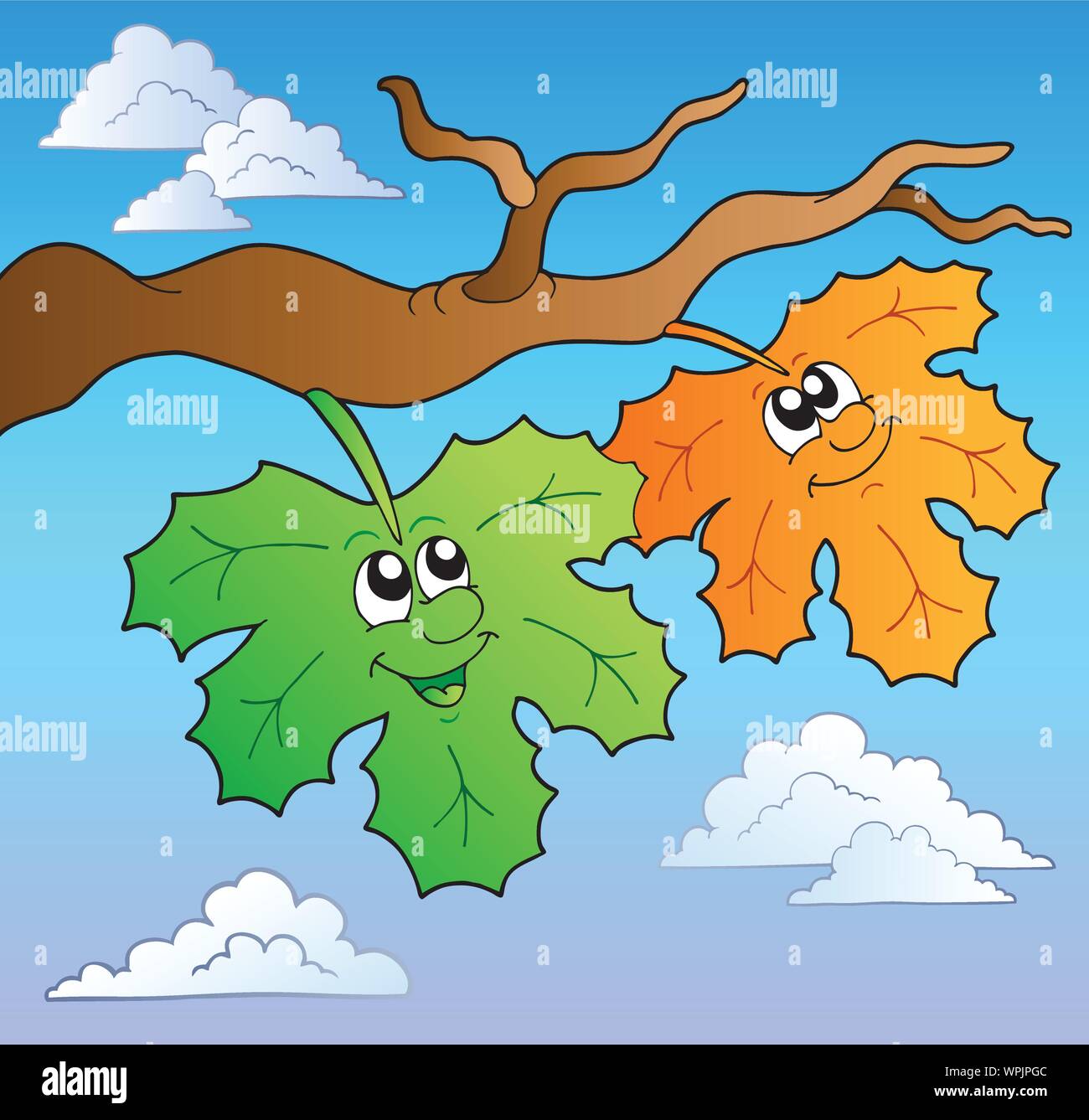 Cartoon autumn leaves hi-res stock photography and images - Alamy