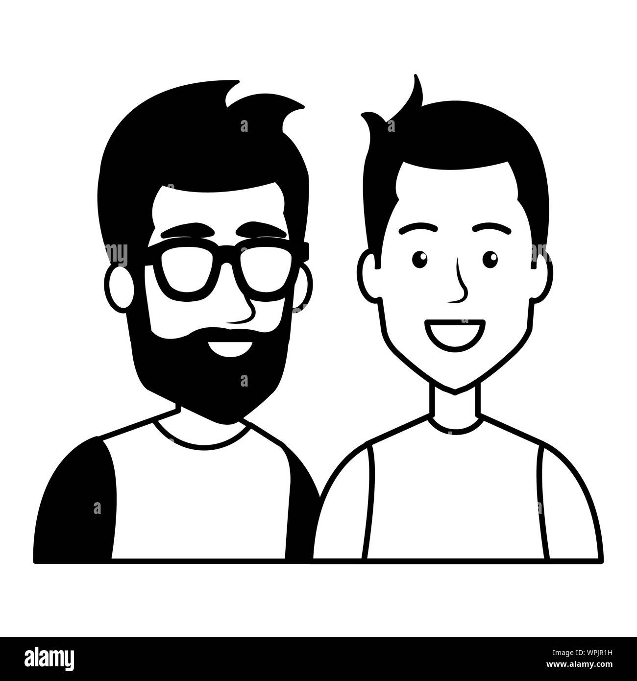 young men friends with urban style characters Stock Vector Image & Art ...