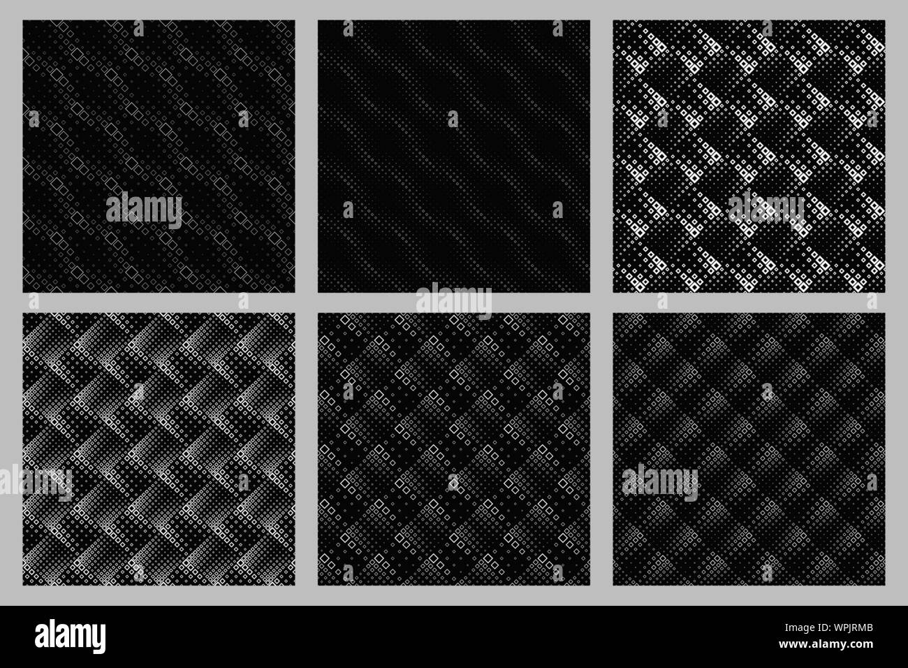 Seamless geometrical square pattern background design set - vector ...