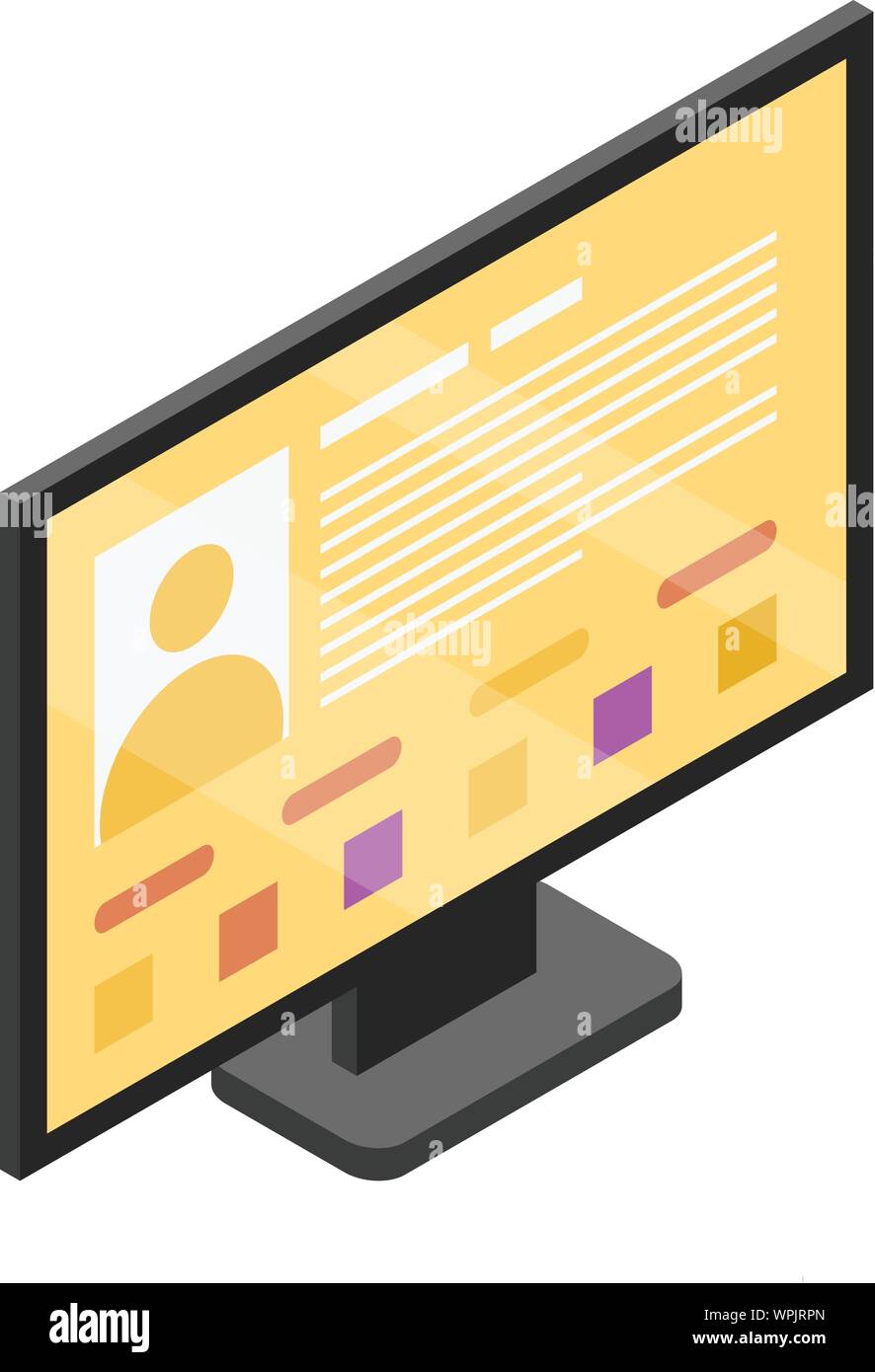 Pc monitor profile icon, isometric style Stock Vector Image & Art - Alamy