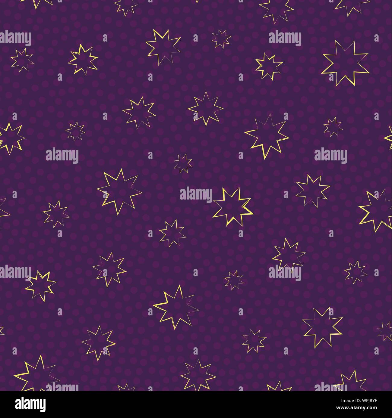 Beautiful hand drawn golden shiny stars in painterly design. Seamless ...