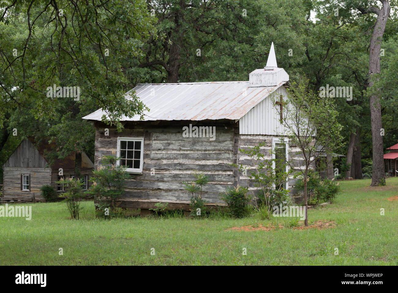 Log church at the Grayson County Frontier Village and Museum at Loy ...