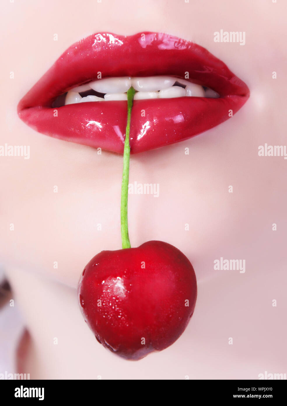 Red Lips Cherry High Resolution Stock Photography and Images - Alamy