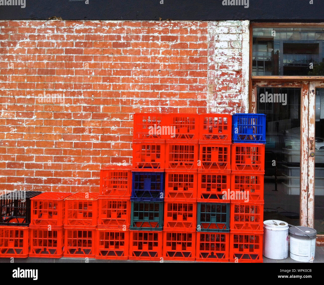 Stack of plastic crates hi-res stock photography and images - Alamy