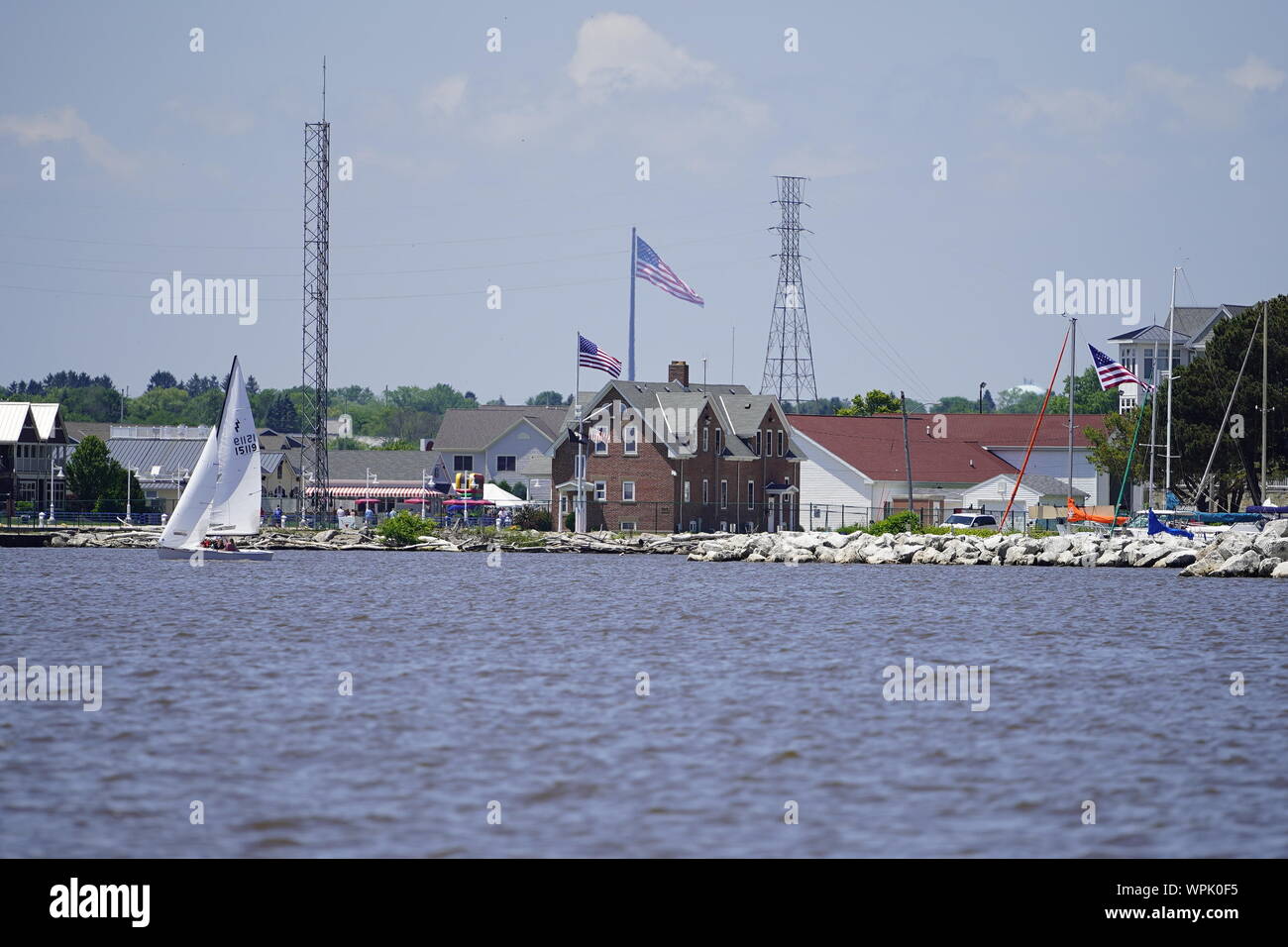 lake, lighthouse, morning, sheboygan, sunrise, wisconsin, blue harbor ...