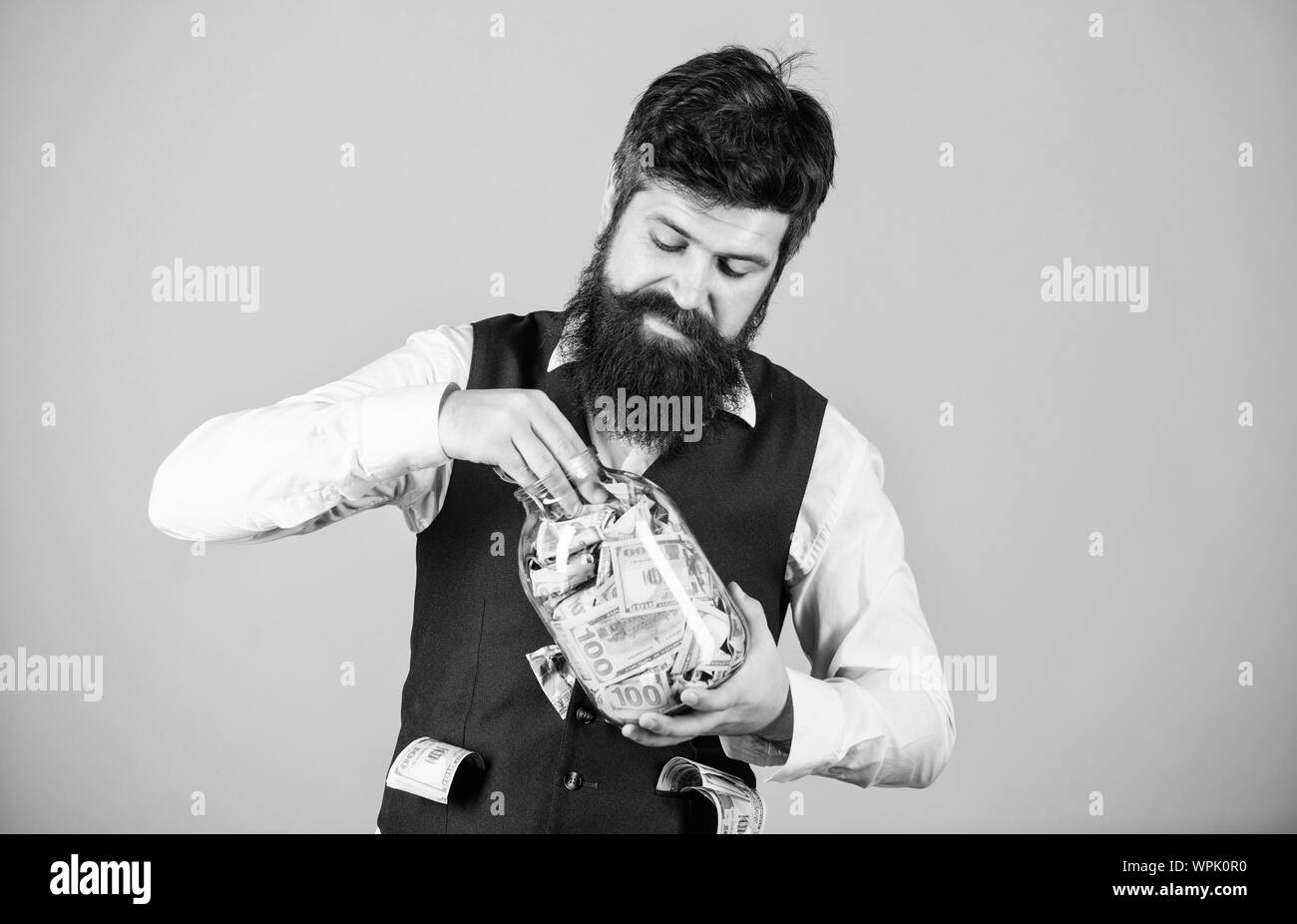 Glass jar savings on Black and White Stock Photos & Images - Alamy