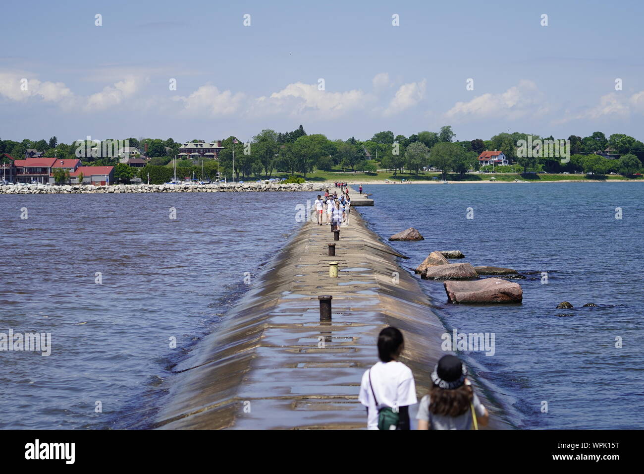lake, lighthouse, morning, sheboygan, sunrise, wisconsin, blue harbor ...
