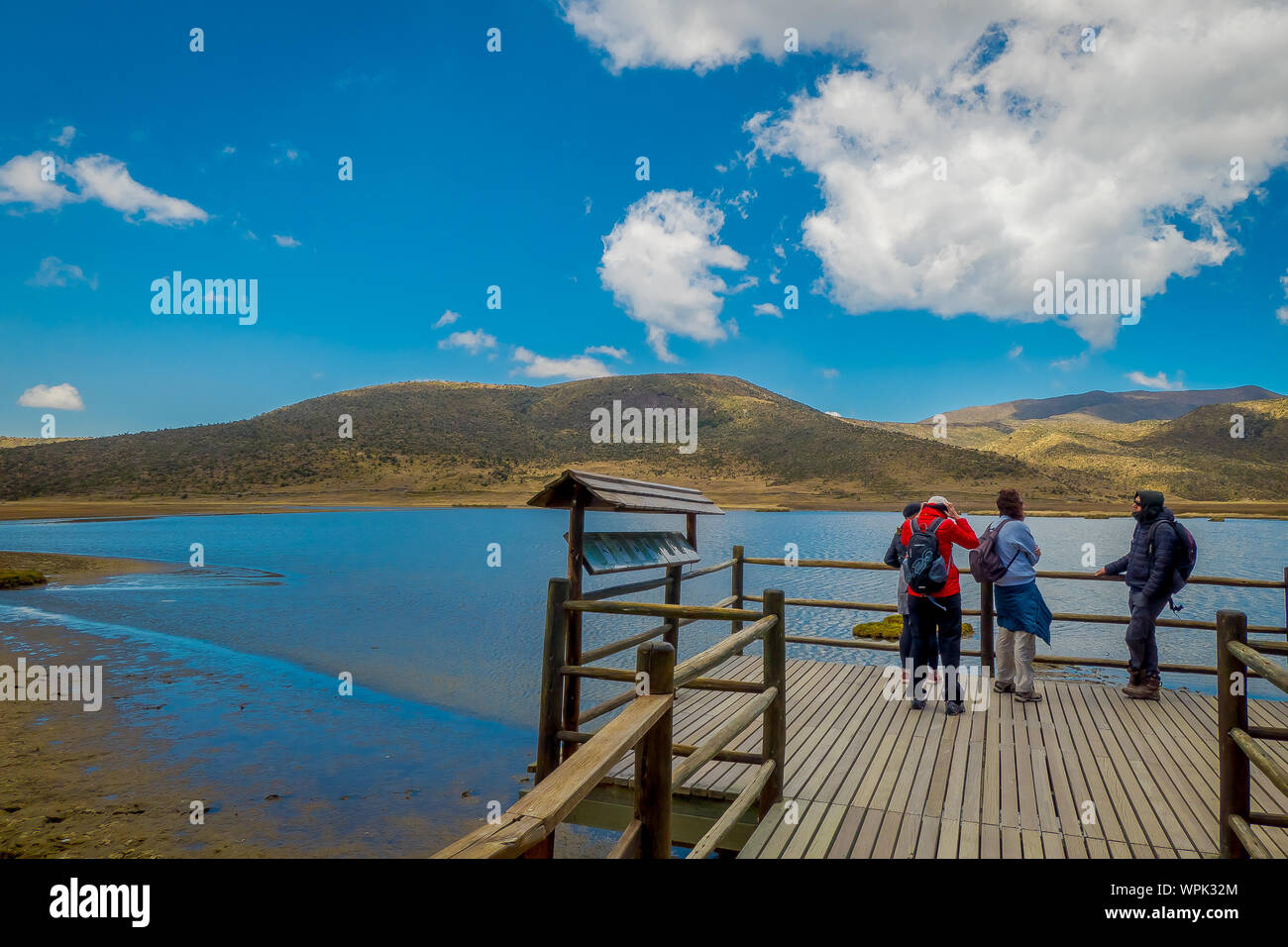 Shore of the lake Limpiopungo located in Cotopaxi national park ...