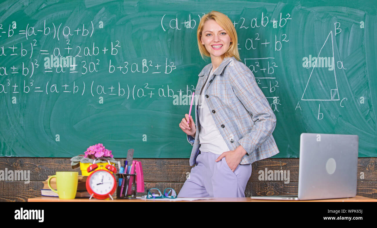 School. Home schooling. happy woman. Back to school. Teachers day ...