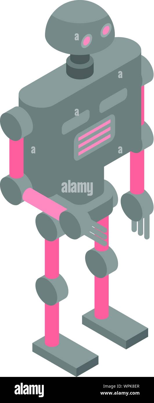 Red grey robot icon, isometric style Stock Vector Image & Art - Alamy