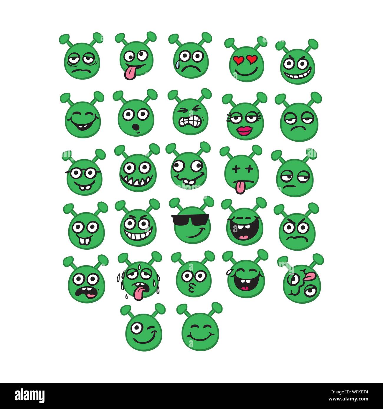 alien smiley set Stock Vector Image & Art - Alamy