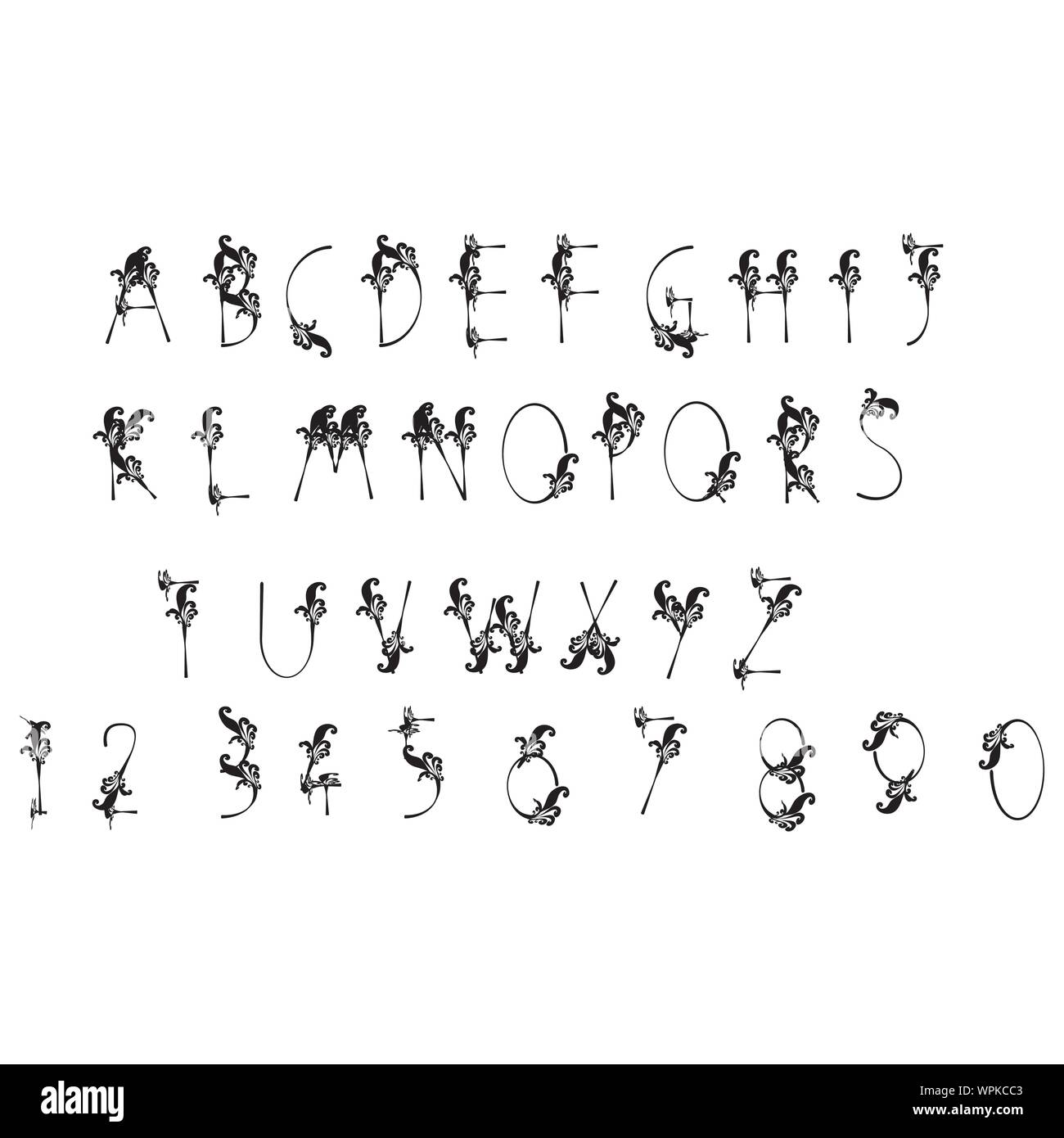 Cartoon colorful alphabet set funny Black and White Stock Photos ...