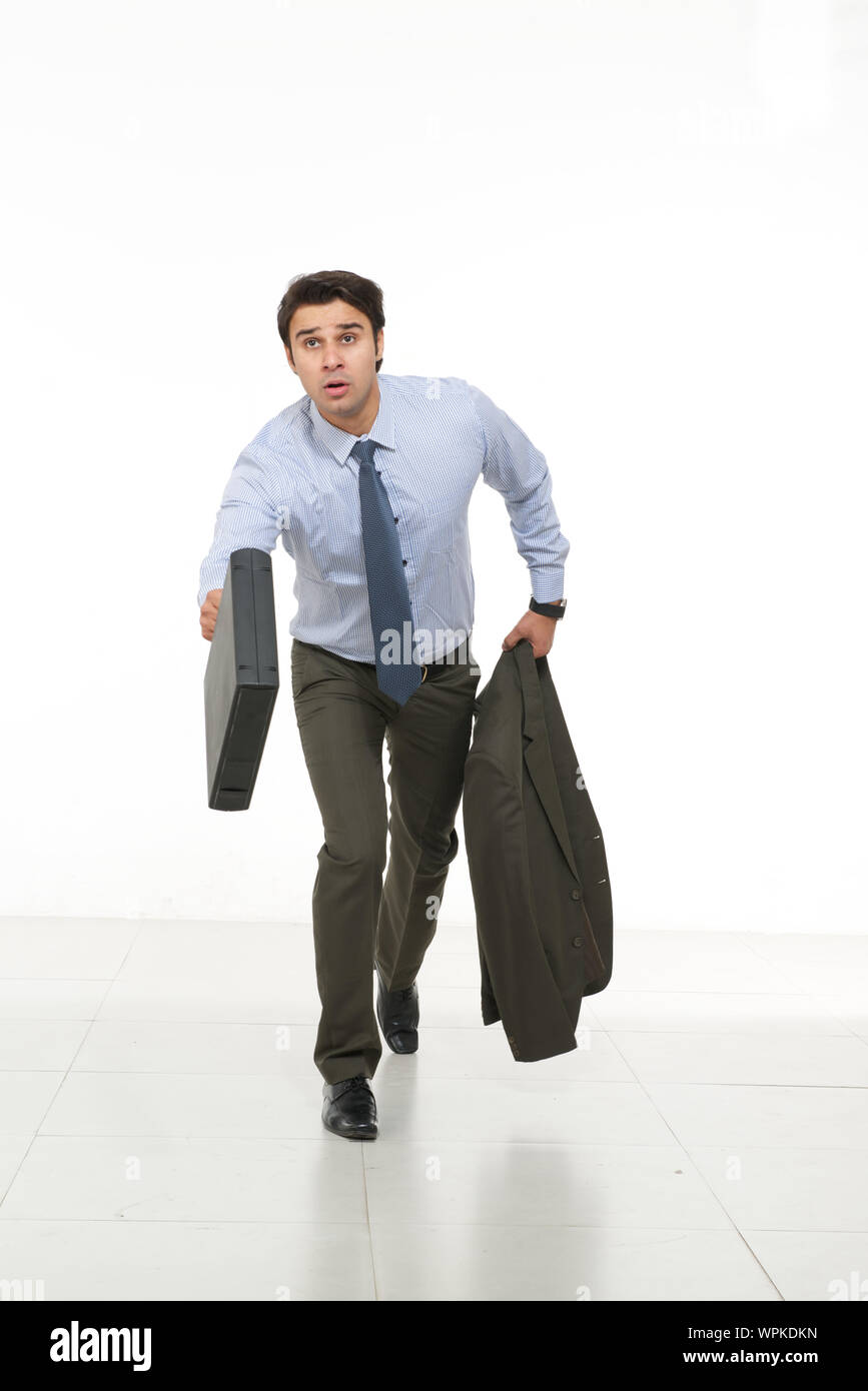 Man running away coat hi-res stock photography and images - Alamy
