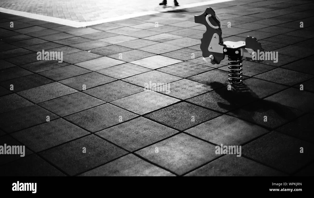 Horse spring playground hi-res stock photography and images - Alamy