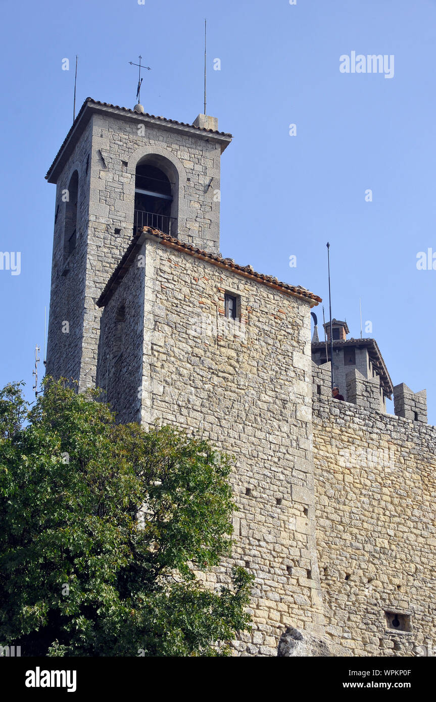 The first tower la rocca o guaita fortress hi-res stock photography and ...