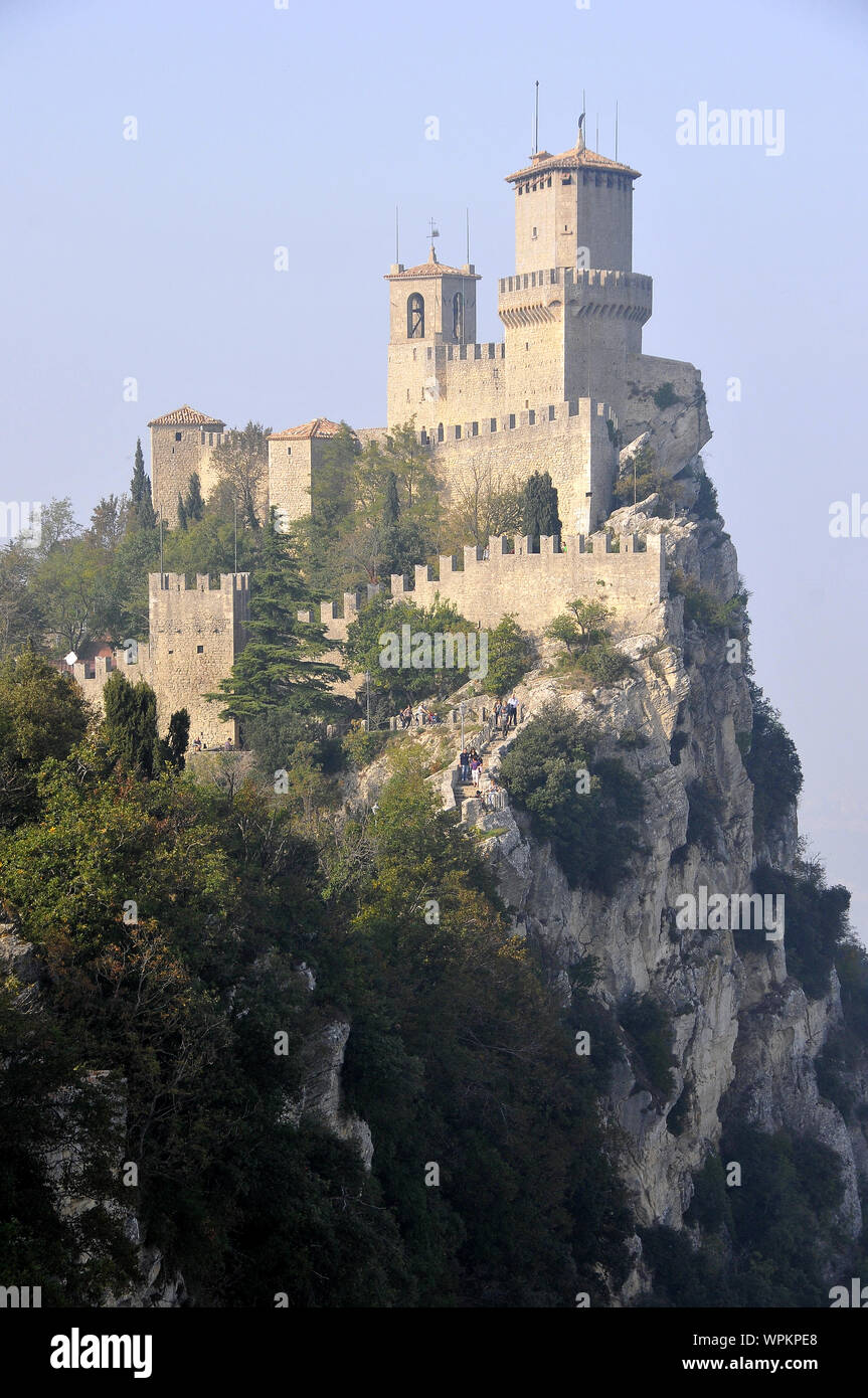 The First Tower La Rocca O Guaita Fortress High Resolution Stock ...