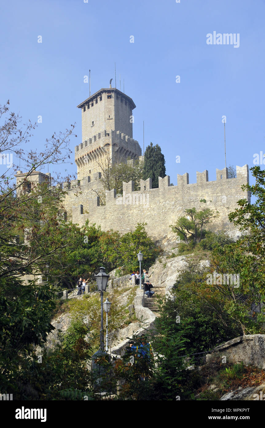 The First Tower La Rocca O Guaita Fortress High Resolution Stock ...