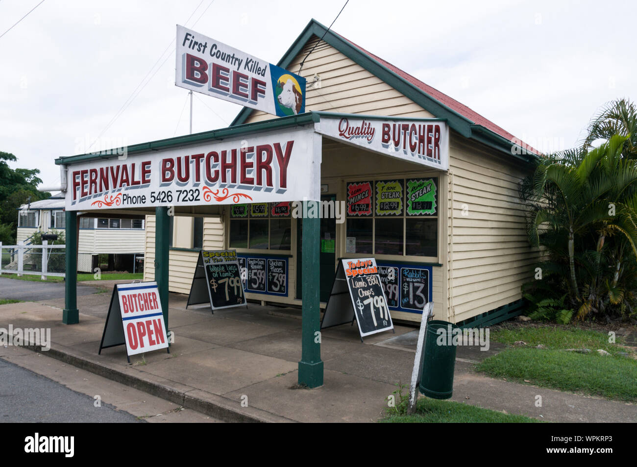 An Australian butcher’s shop in the small town of Fernvale in ...
