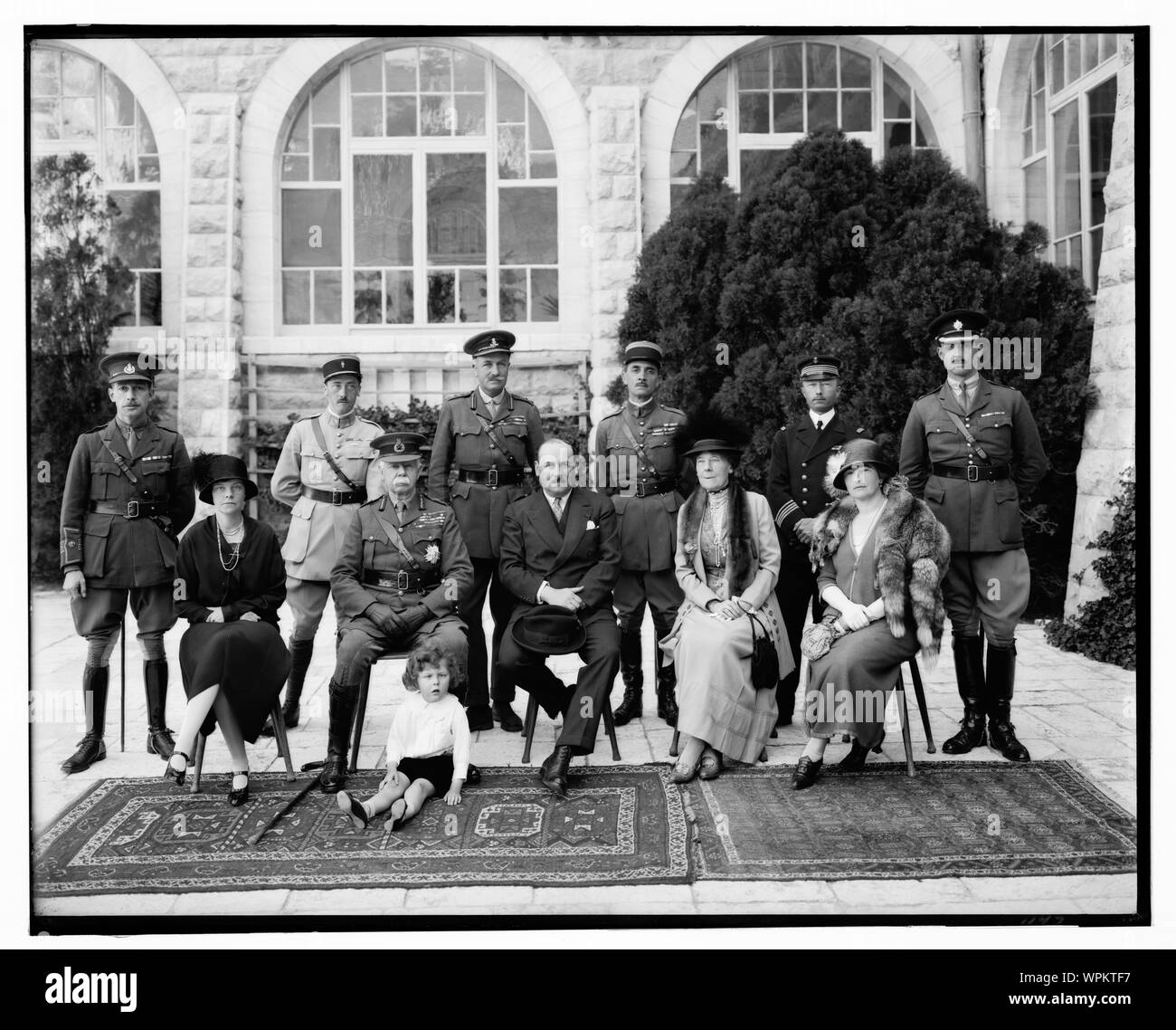 Lord & Lady Plumer w[ith] group including Fr. [i.e., French] diplomat ...