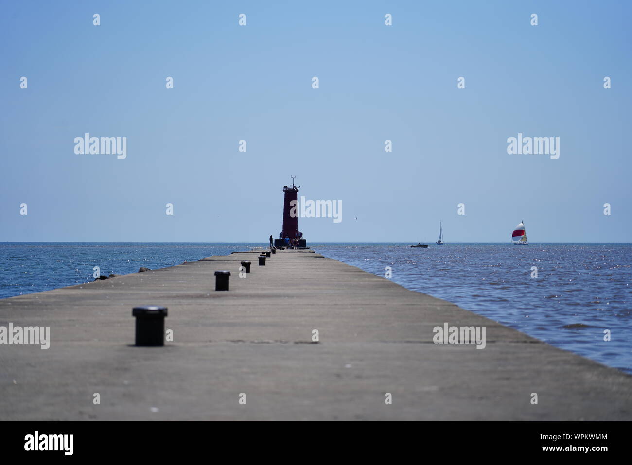 lake, lighthouse, morning, sheboygan, sunrise, wisconsin, blue harbor ...