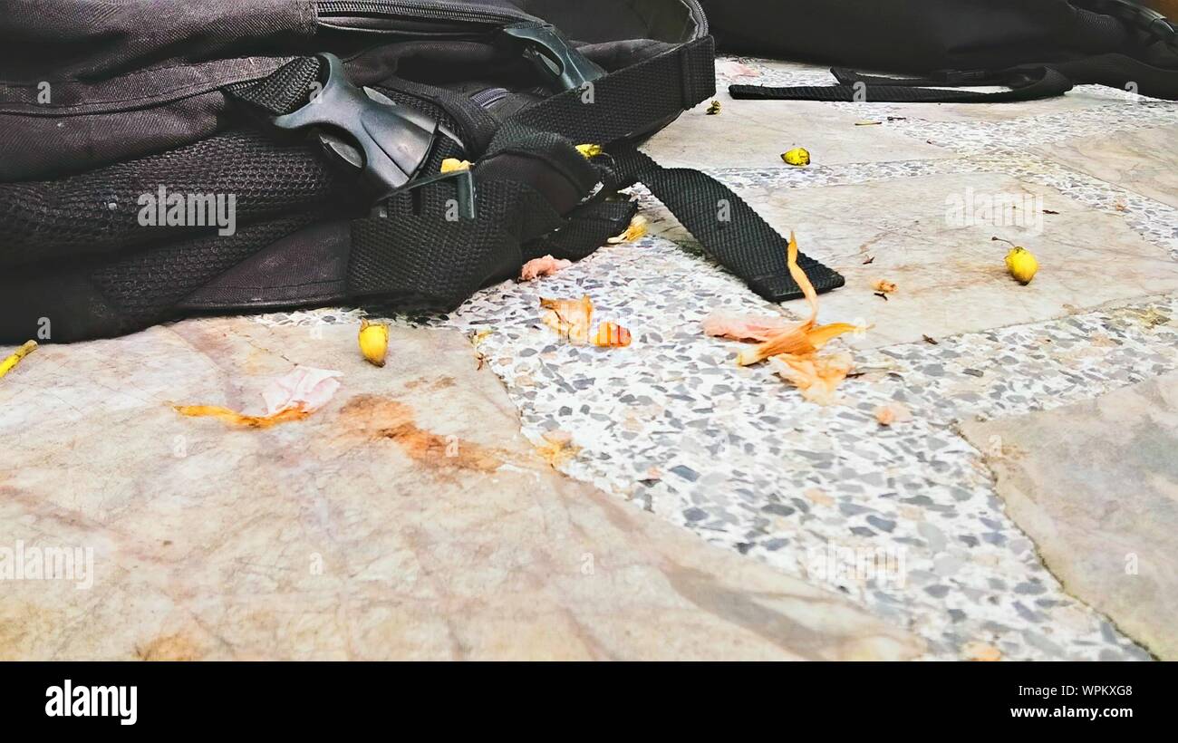 Backpack on floor hi-res stock photography and images - Alamy