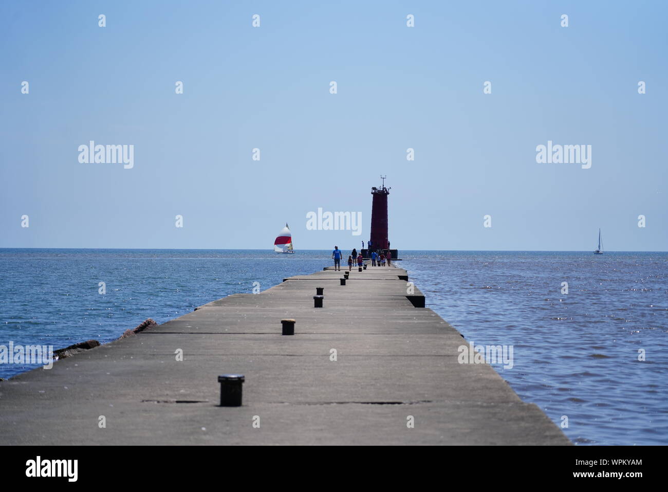 lake, lighthouse, morning, sheboygan, sunrise, wisconsin, blue harbor ...